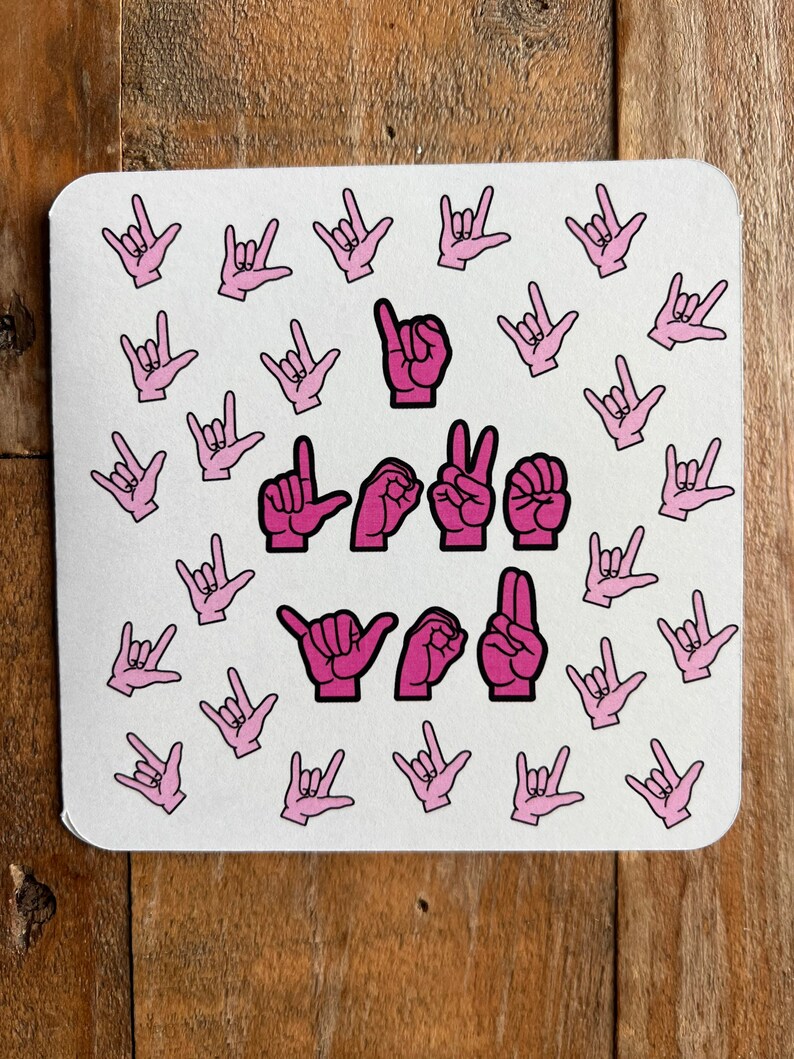 ASL I Love You Card / Sign Language I Love Love You Card / ASL ...