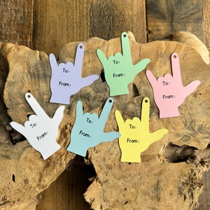 Sign Language Gift Tags / ASL Valentines Day Gift / ASL Gift Tag / Sign ...