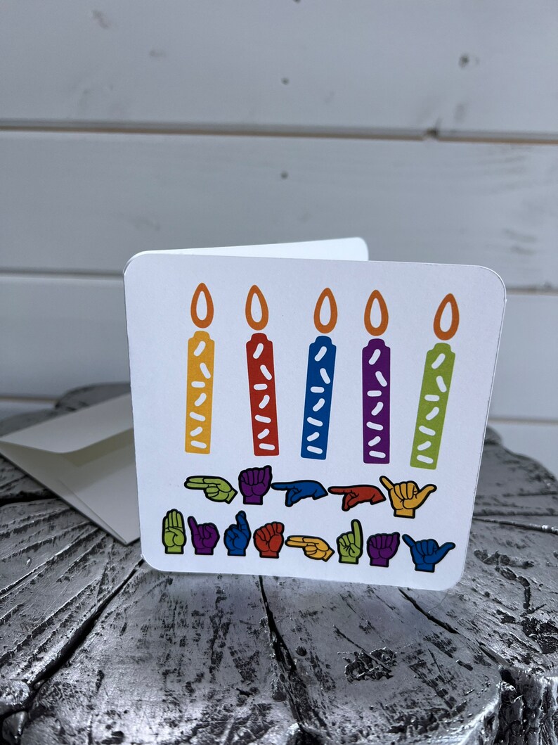 Sign Language Birthday Card / ASL Happy Birthday Card / Sign - Etsy