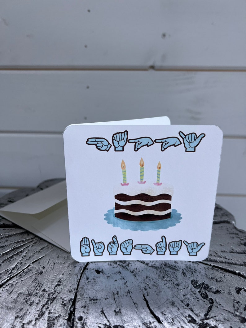 Sign Language Birthday Card / ASL Happy Birthday Card / Sign - Etsy