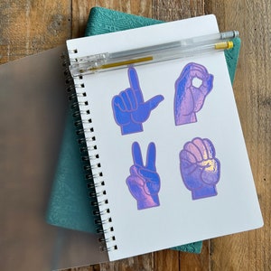 Sign Language Notebook / ASL Notebook / Holographic Notebook / ASL Love ...