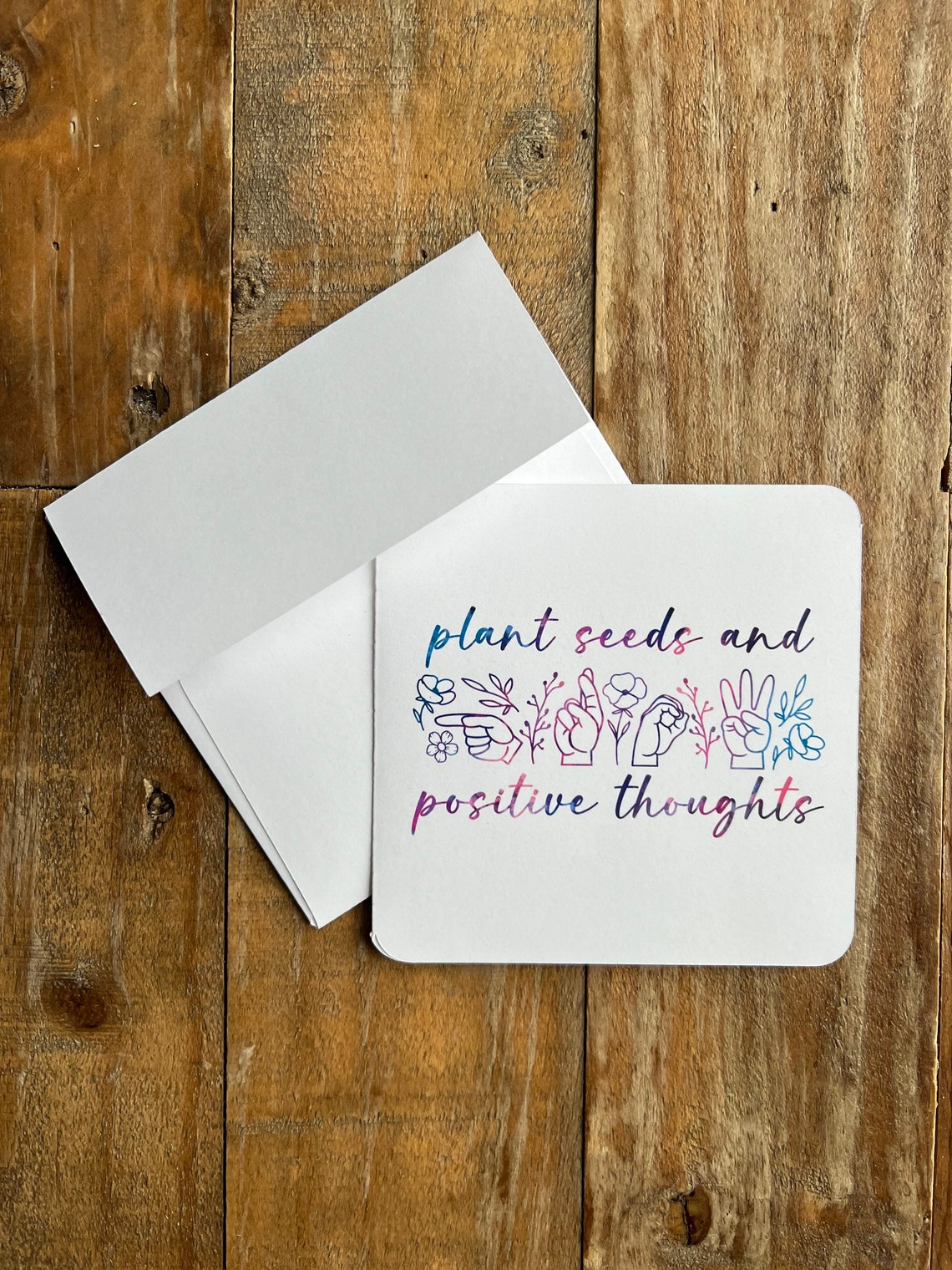 Sign Language Card / ASL Card / Positive Thoughts Card / - Etsy