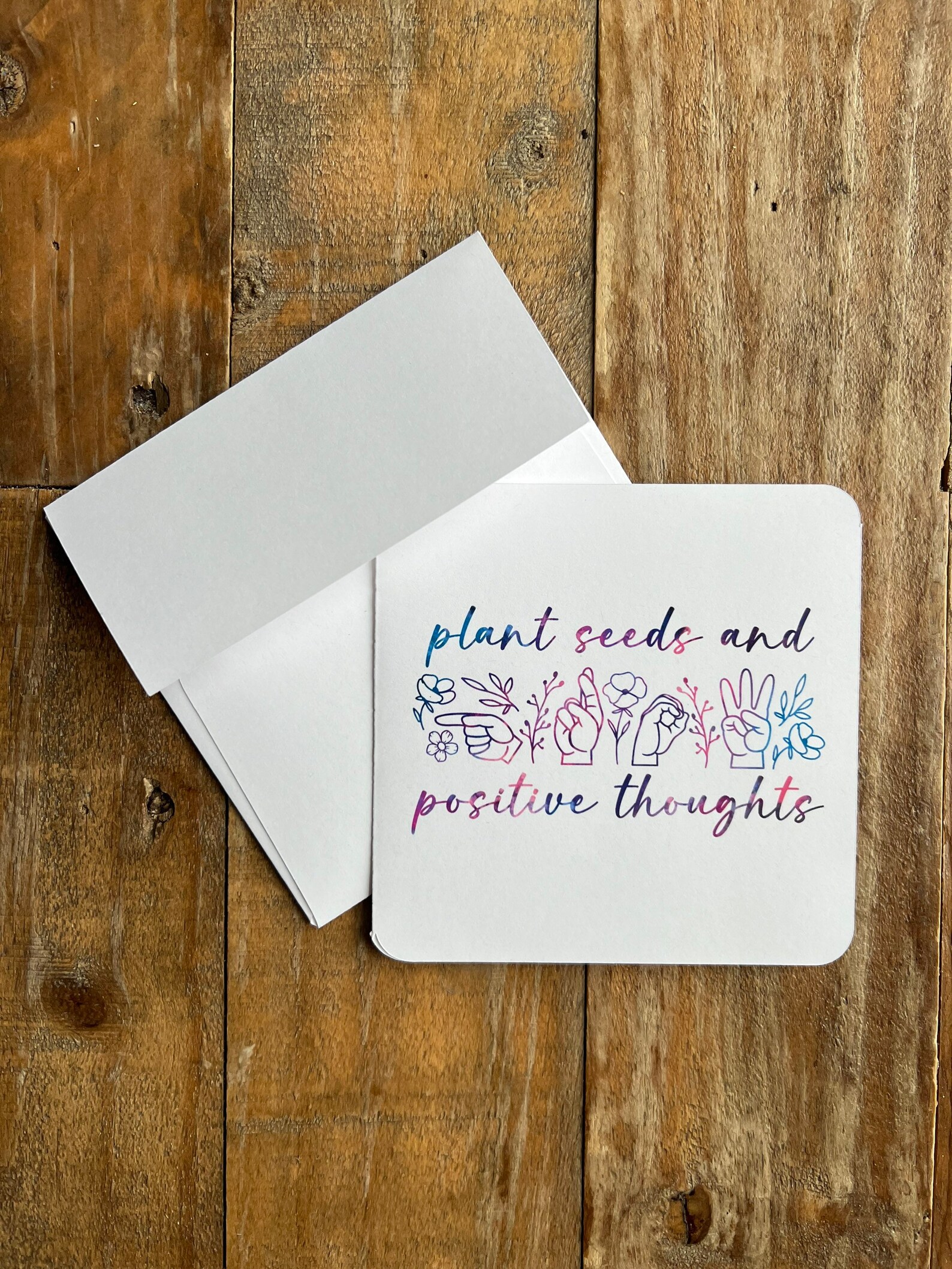 Sign Language Card / ASL Card / Positive Thoughts Card / - Etsy