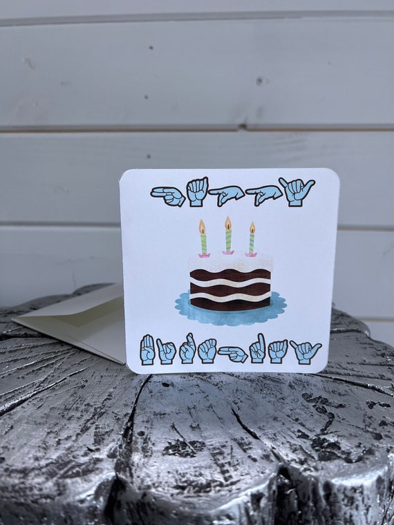 Sign Language Birthday Card / ASL Happy Birthday Card / Sign - Etsy