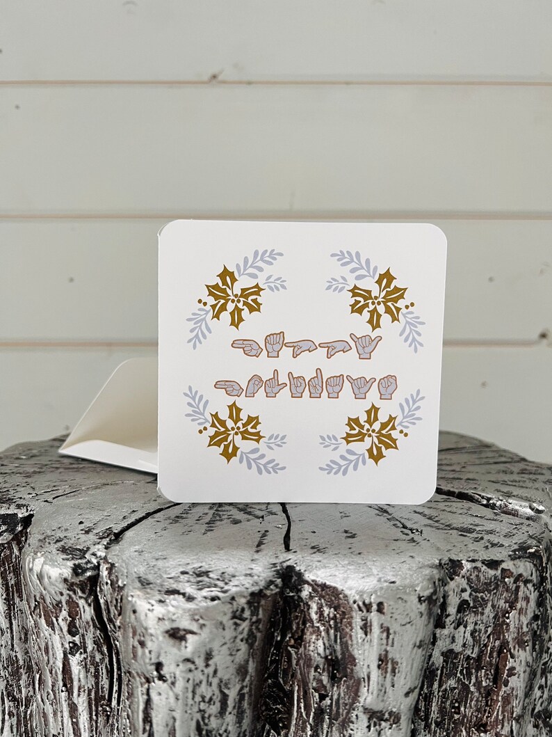 ASL Christmas Card / Sign Language Happy Holidays Card / Sign Language ...