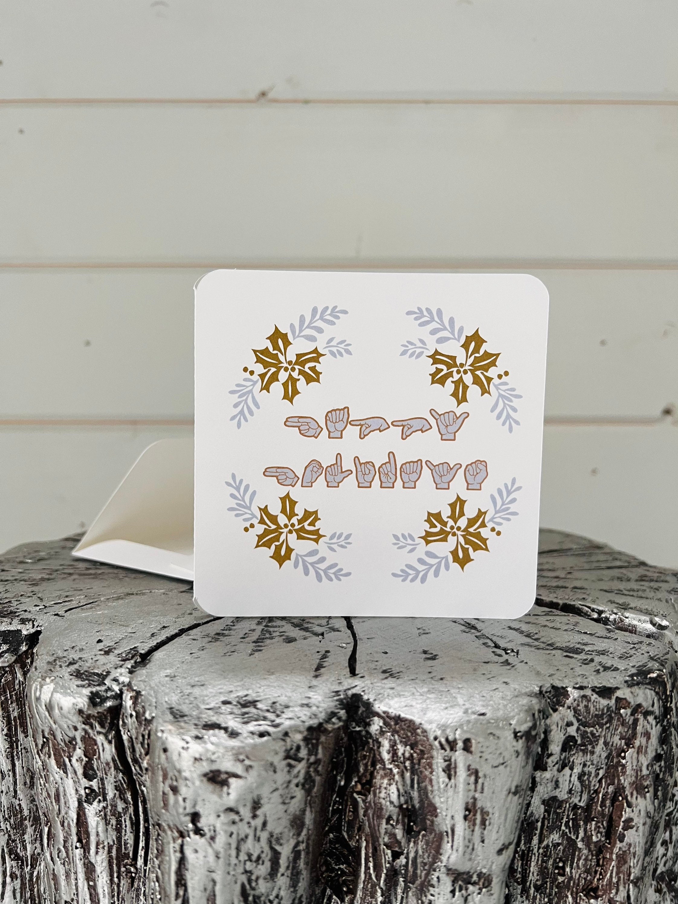 ASL Christmas Card / Sign Language Happy Holidays Card / Sign Language ...