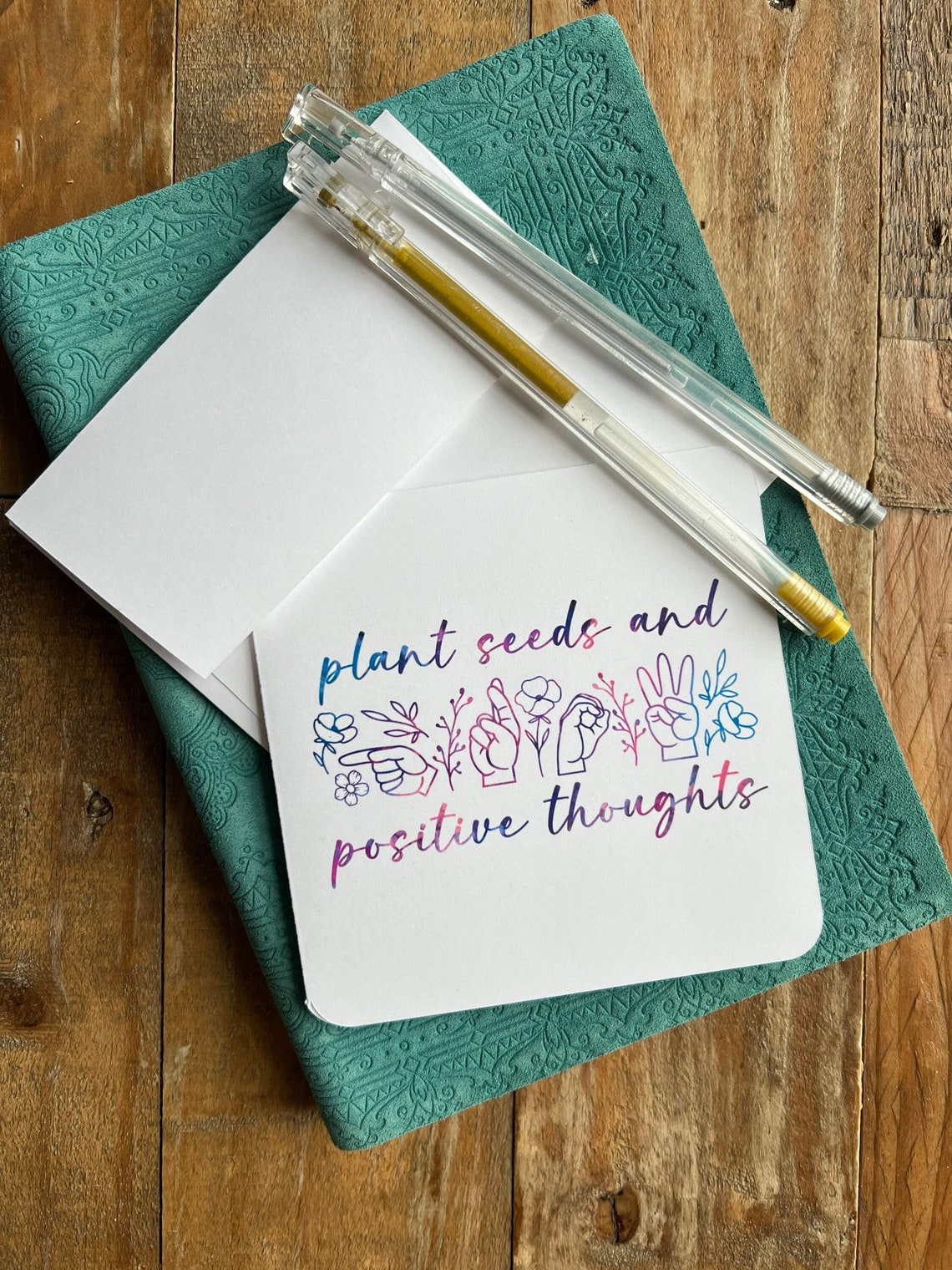 Sign Language Card / ASL Card / Positive Thoughts Card / - Etsy