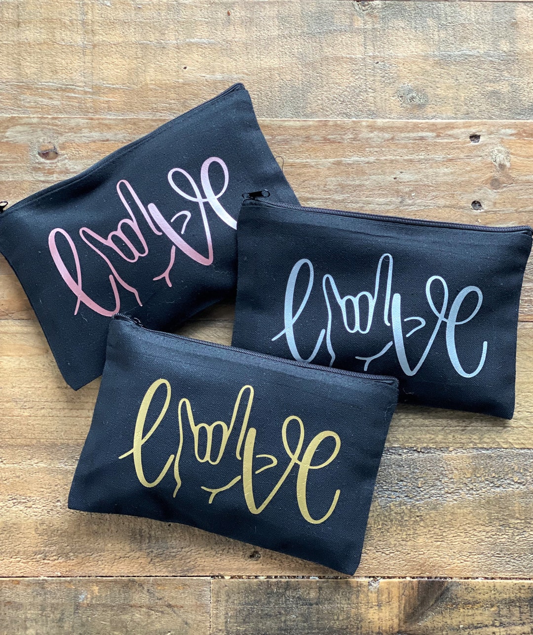 ASL Love Cosmetic Bag / ASL I Love You Gift Bag / American Sign ...