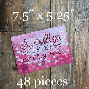 Sign Language Puzzle / ASL Valentines Day Gift / Sign Language Love ...