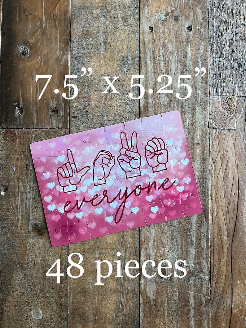 Sign Language Puzzle / ASL Valentines Day Gift / Sign Language - Etsy