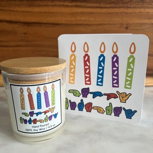 ASL Candle Set / Sign Language Birthday Gift / ASL Gift Set / Birthday ...