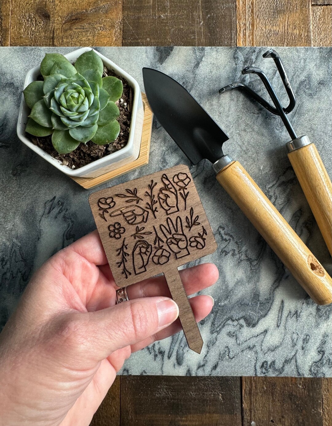 ASL Plant Stake / Sign Language Garden Marker for Indoor Plants / ASL ...