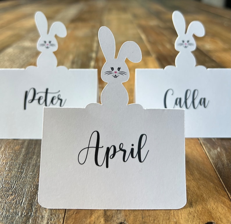 Easter Place Cards / Seating Cards for Easter Dinner / Rabbit Place ...