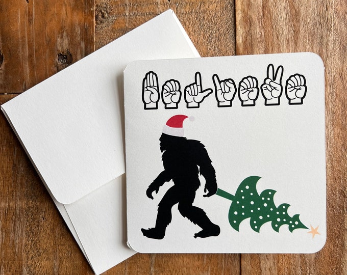 ASL Christmas Card / Sign Language Yeti Card / Sign Language Christmas ...