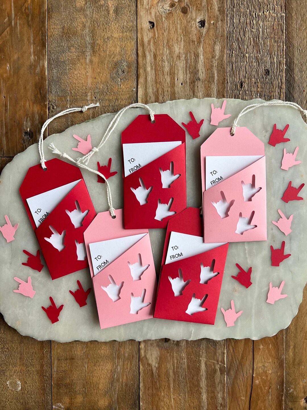 ASL Valentines Day Gift Card Holders / Sign Language Gift Tag / ASL ...