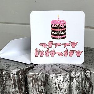 Sign Language Birthday Card / ASL Happy Birthday Card / Sign Language ...