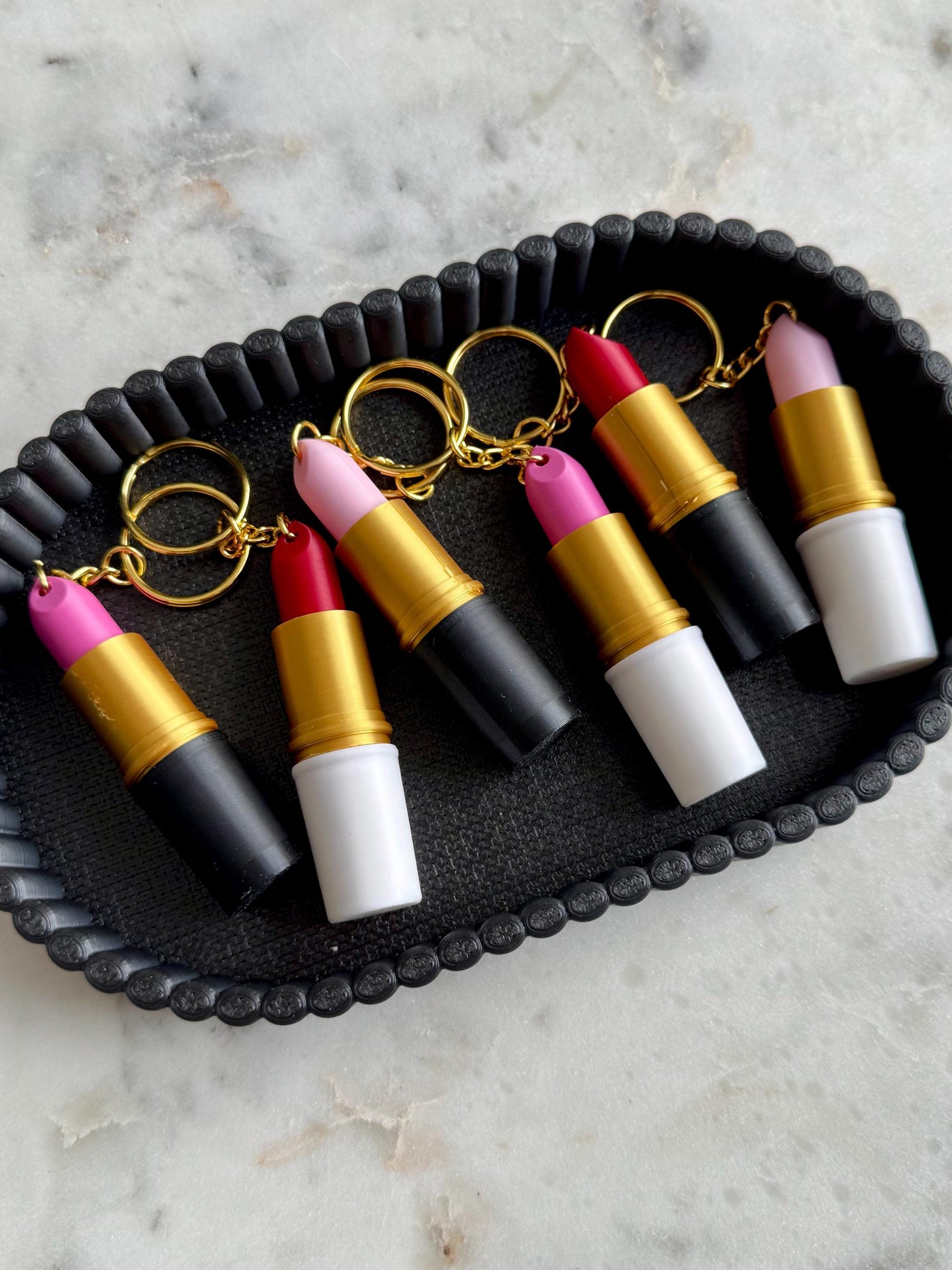 Lipstick Keychain Party Favor Set / Lip Gloss Key Chain / Purse Charm ...