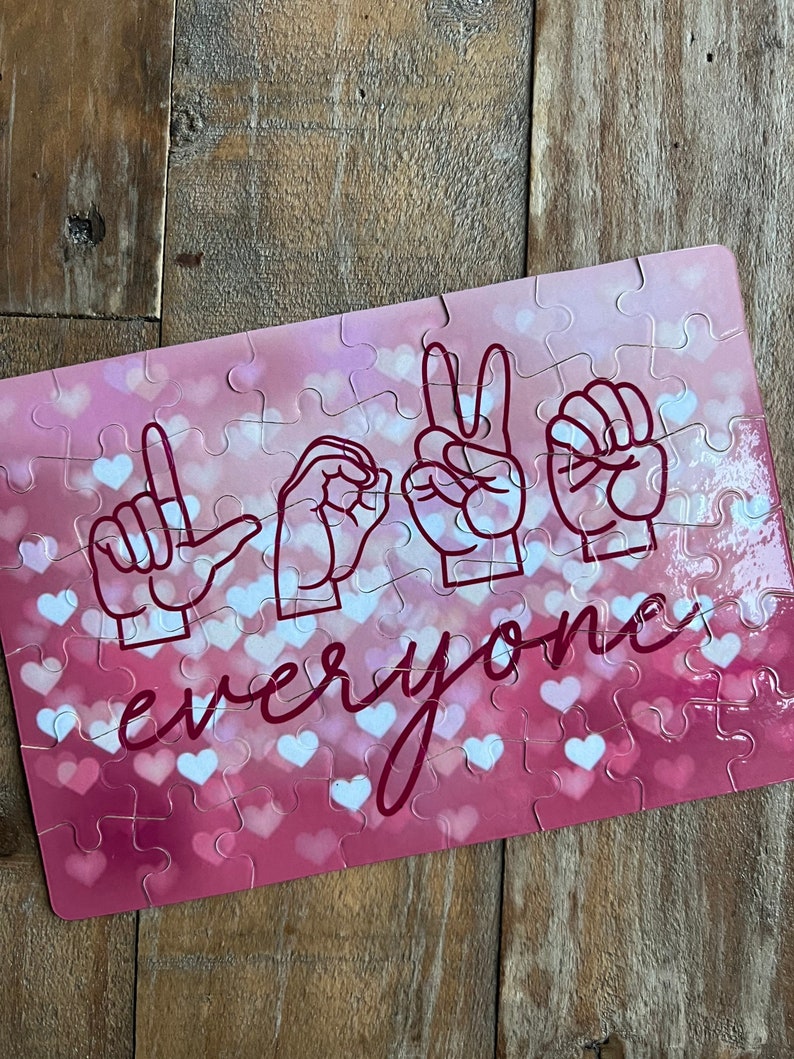 Sign Language Puzzle / ASL Valentines Day Gift / Sign Language - Etsy