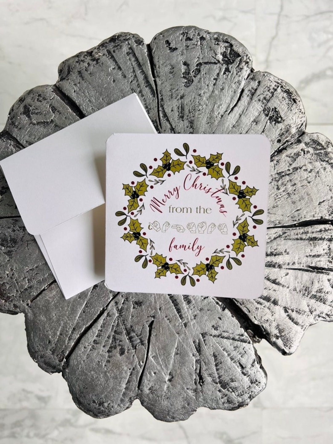 Personalized ASL Christmas Card / Sign Language Happy Holidays Card ...