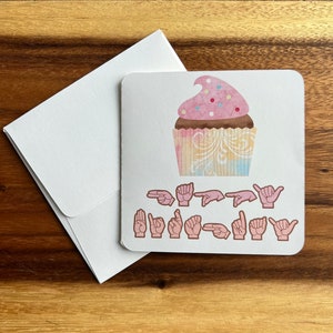 Sign Language Birthday Card / ASL Happy Birthday Card / Sign Language ...