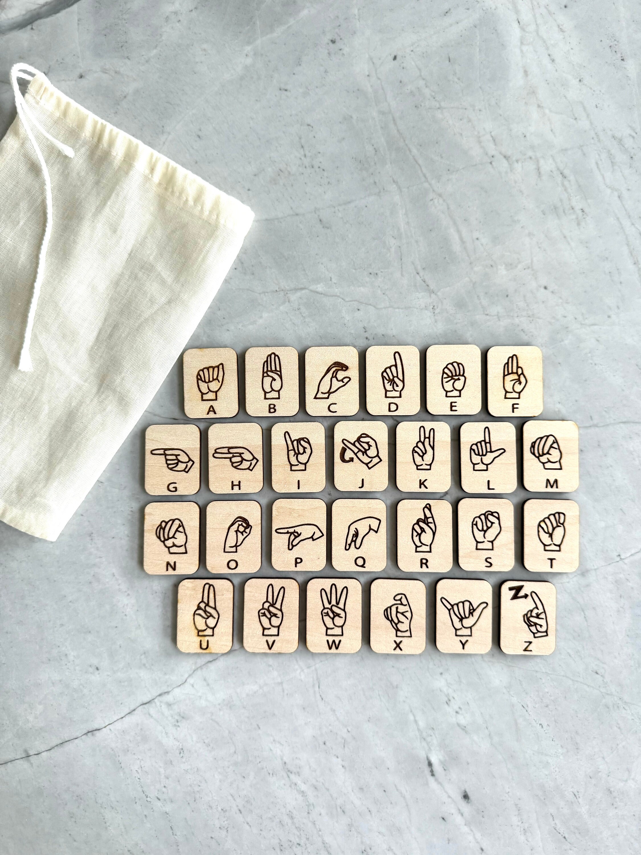 Wood Sign Language Puzzle / ASL Alphabet Puzzle / Montessori Alphabet ...