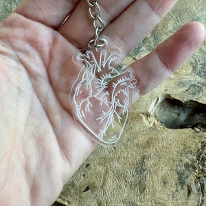 Anatomical Heart Keychain / Engraved Human Heart Keychain / Acrylic ...