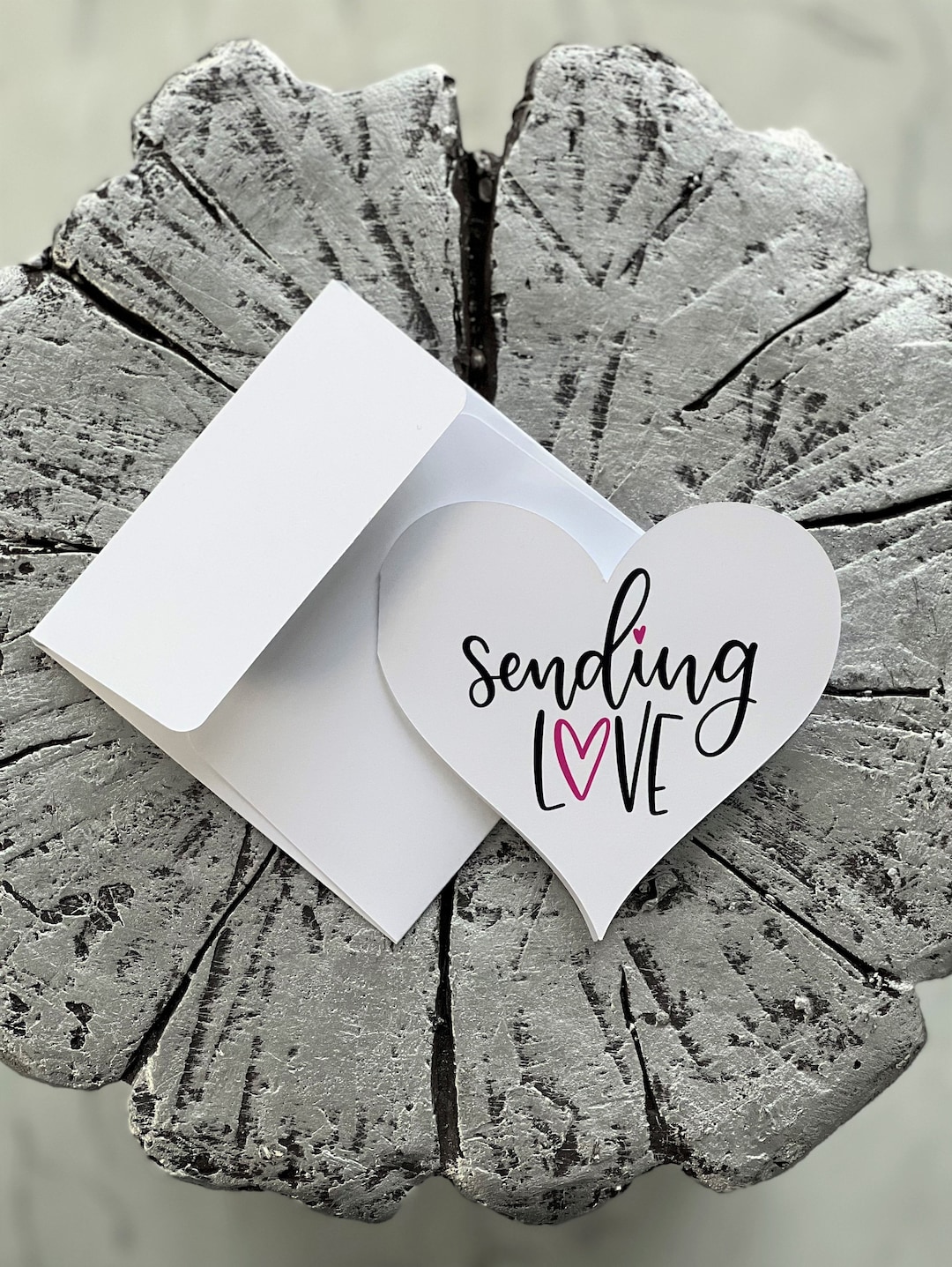 Sending Love Heart Shaped Card / Valentine's Day Card Set / Thinking of ...