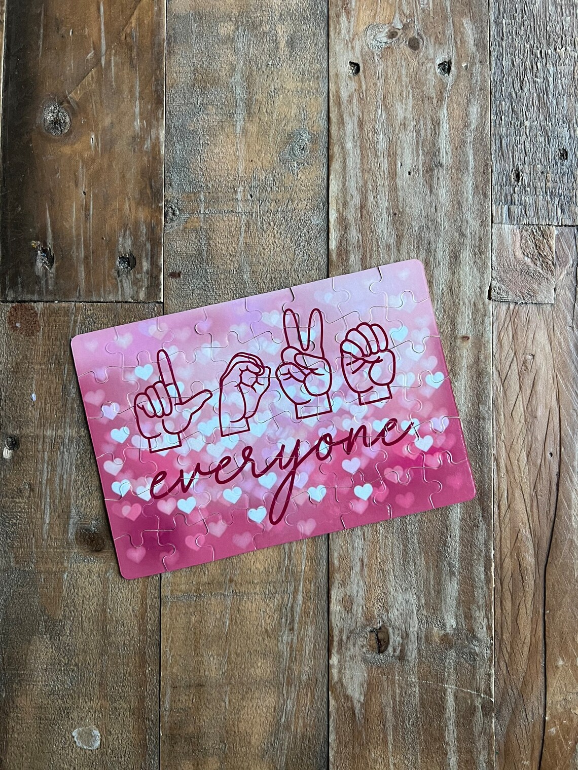 Sign Language Puzzle / ASL Valentines Day Gift / Sign Language Love ...