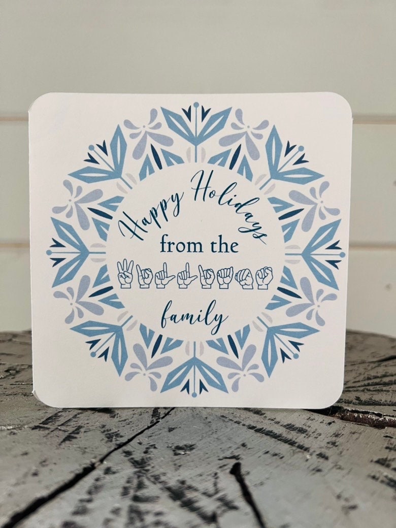 Personalized ASL Christmas Card / Sign Language Happy Holidays Card ...