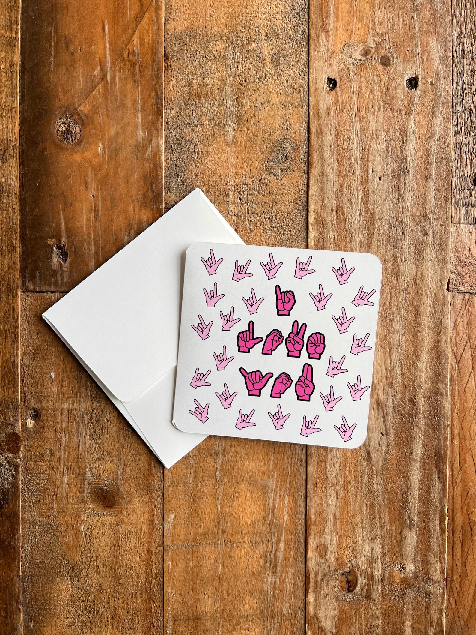 ASL I Love You Card / Sign Language I Love Love You Card / ASL ...