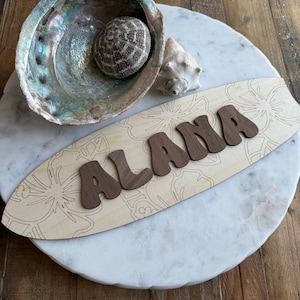 Surfboard Name Sign / Ocean Birth Announcement / Beach Name Sign ...