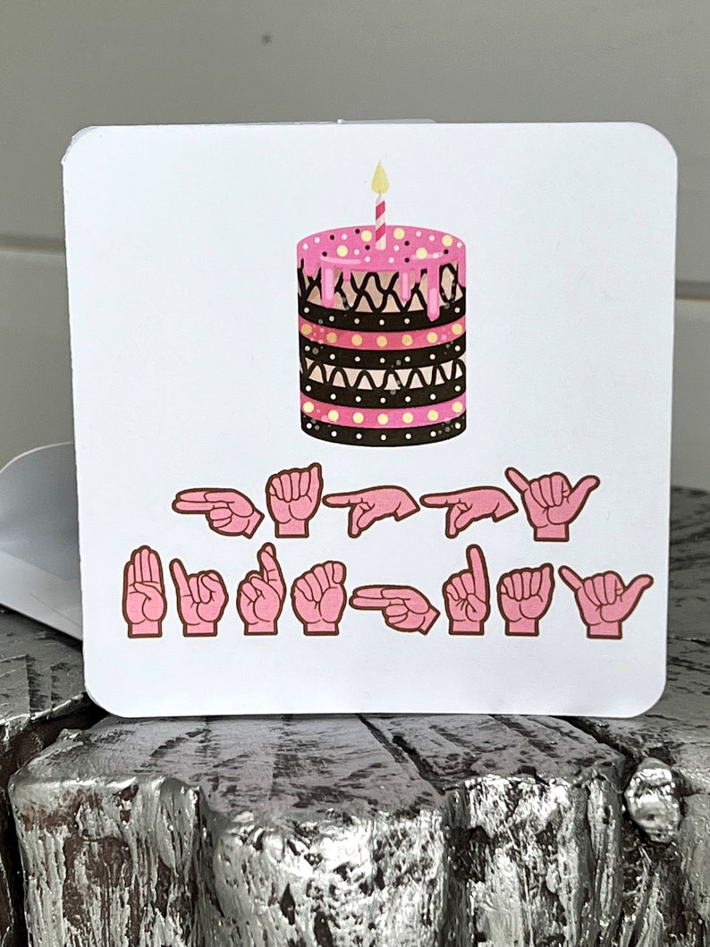 Sign Language Birthday Card / ASL Happy Birthday Card / Sign - Etsy