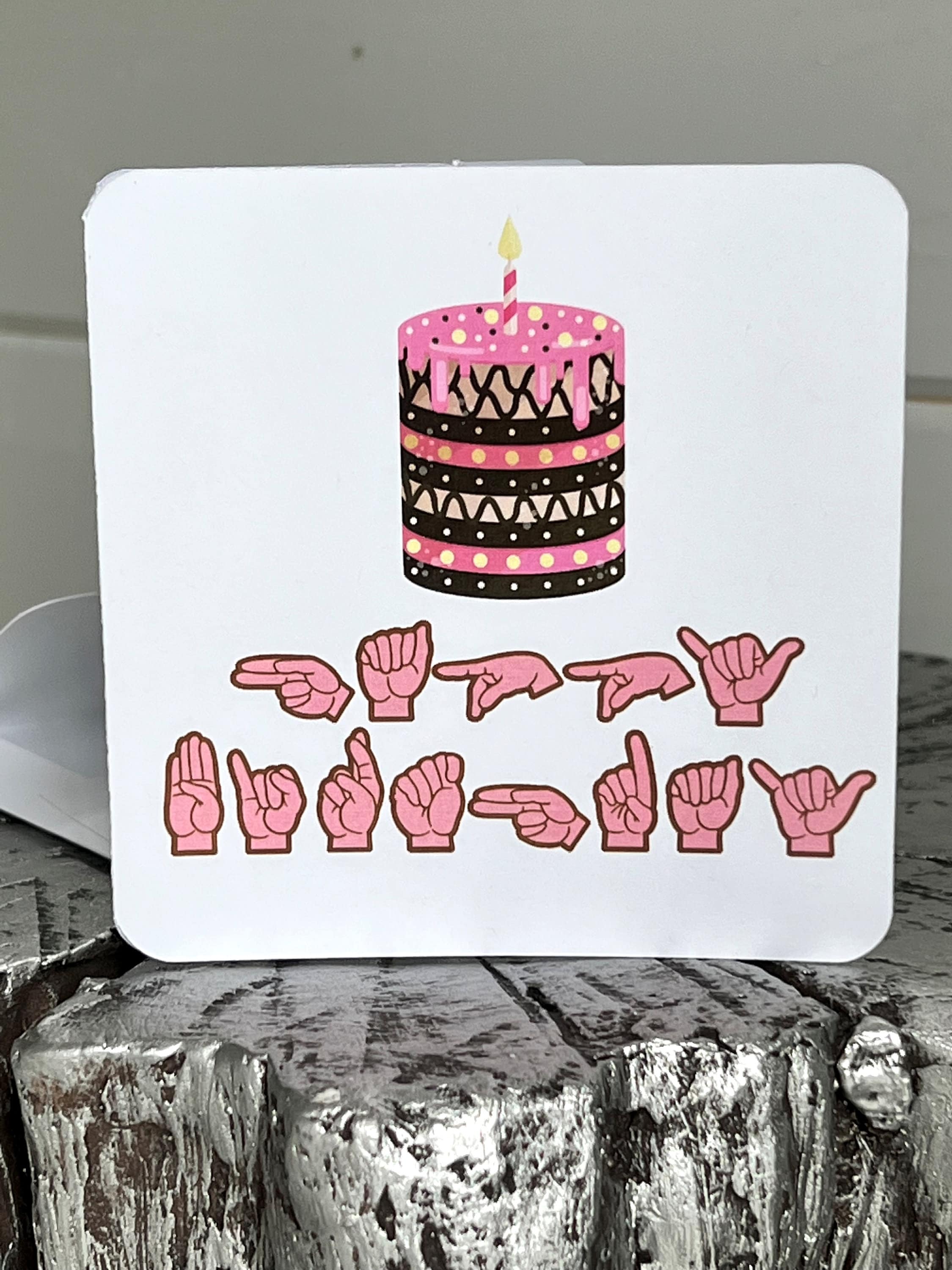 Sign Language Birthday Card / ASL Happy Birthday Card / Sign - Etsy