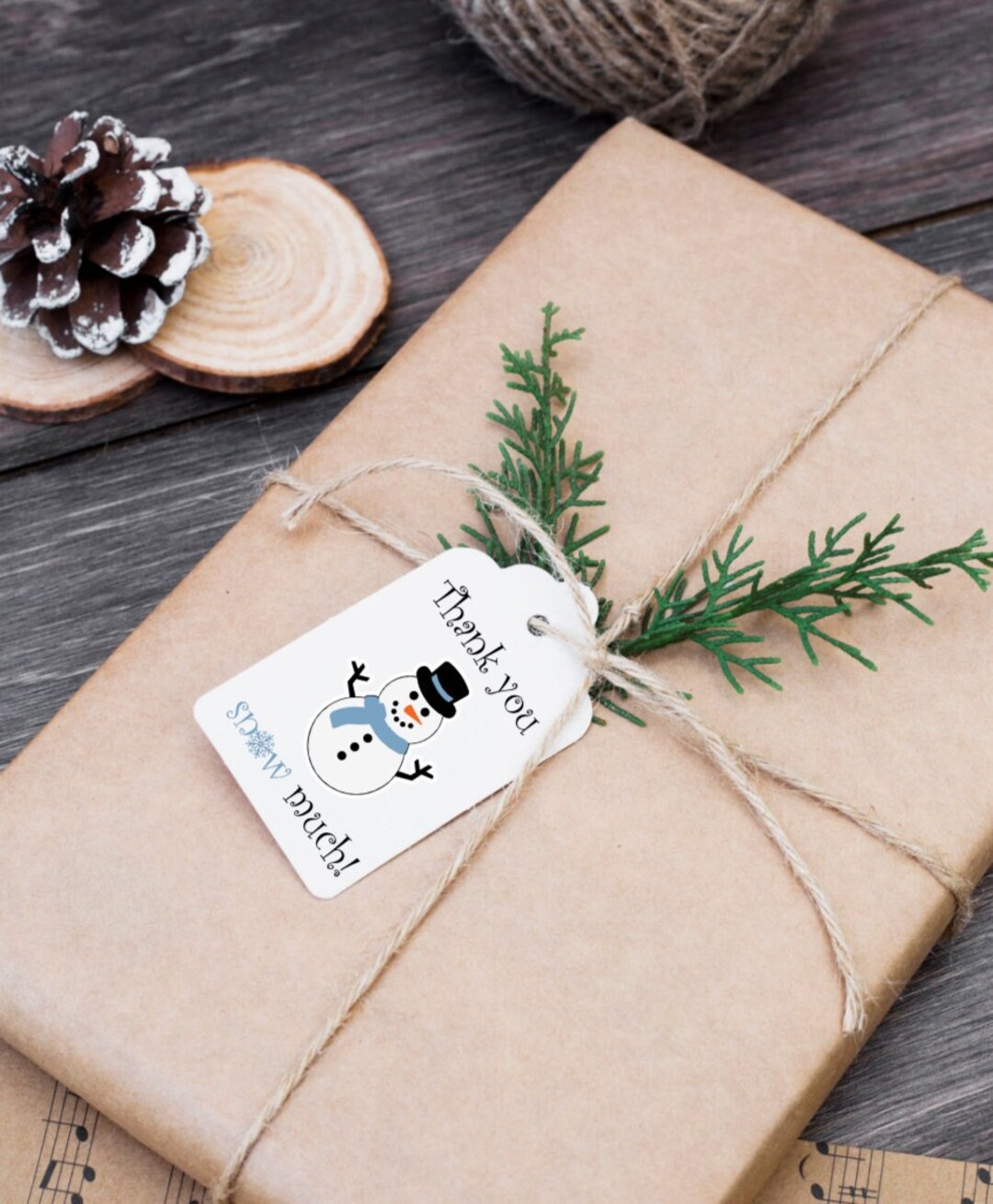 Thank You Snow Much Snowman Gift Tag / Christmas Gift Tag / Thank You ...