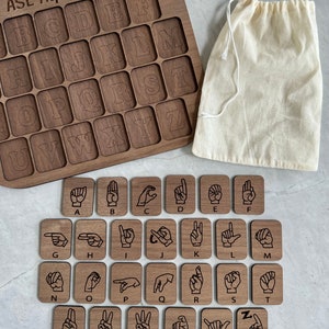 Wood Sign Language Puzzle / ASL Alphabet Puzzle / Montessori Alphabet ...