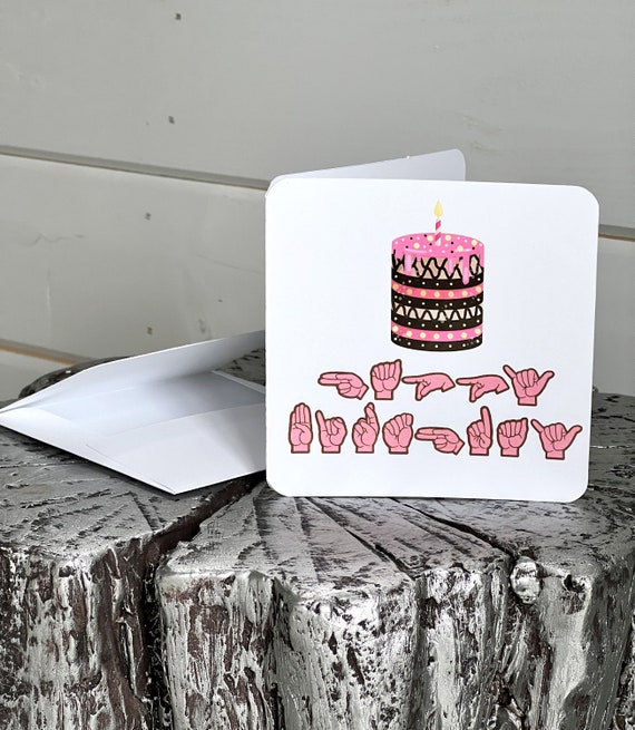 Sign Language Birthday Card / ASL Happy Birthday Card / Sign - Etsy