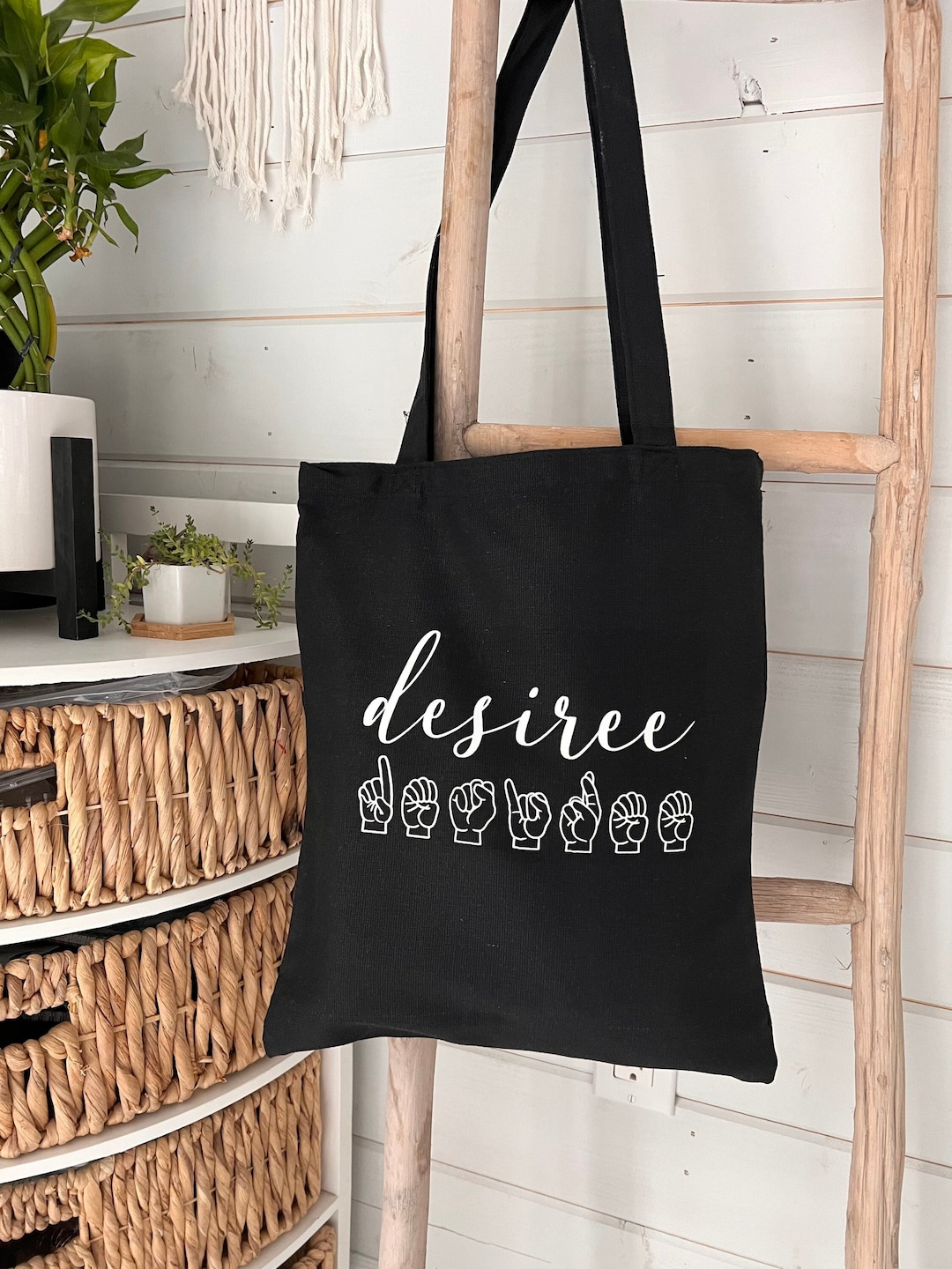 Personalized Sign Language Tote Bag / ASL Tote / Sign Language Gift ...
