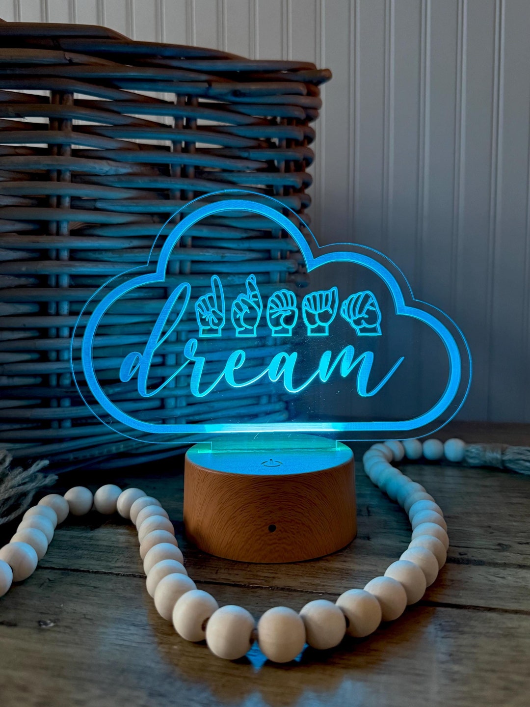 Sign Language Night Light / ASL Night Light for Kids / Color Changing ...