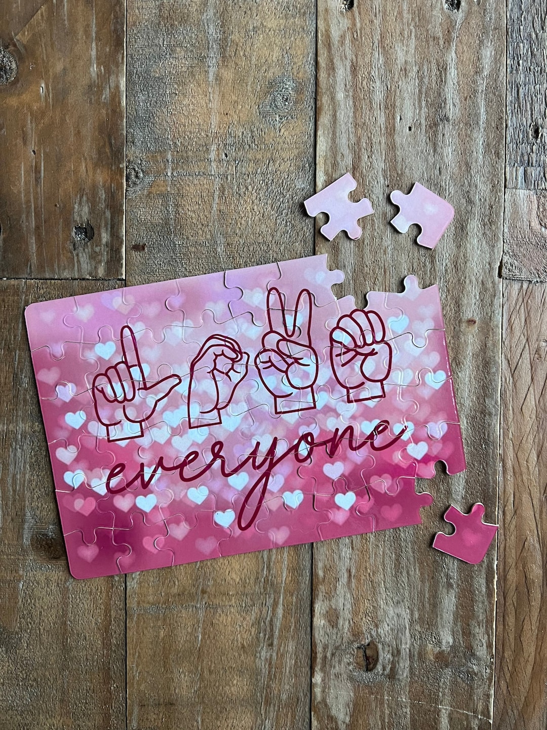 Sign Language Puzzle / ASL Valentines Day Gift / Sign Language Love ...