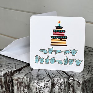 Sign Language Birthday Card / ASL Happy Birthday Card / Sign Language ...