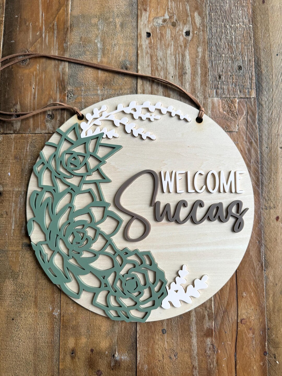 Welcome Succas Door Sign / Succulent Door Sign / Porch Decor / Summer ...