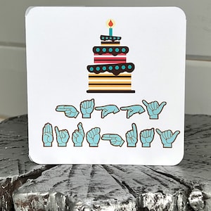 Sign Language Birthday Card / ASL Happy Birthday Card / Sign Language ...