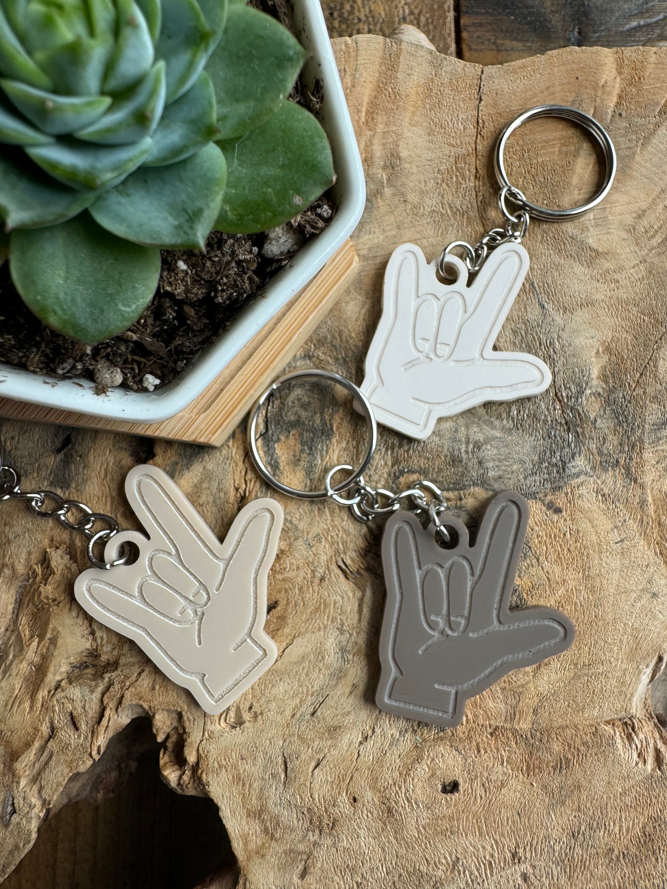 ASL I Love You Keychain / Sign Language Gift / Sign Language Key Ring ...