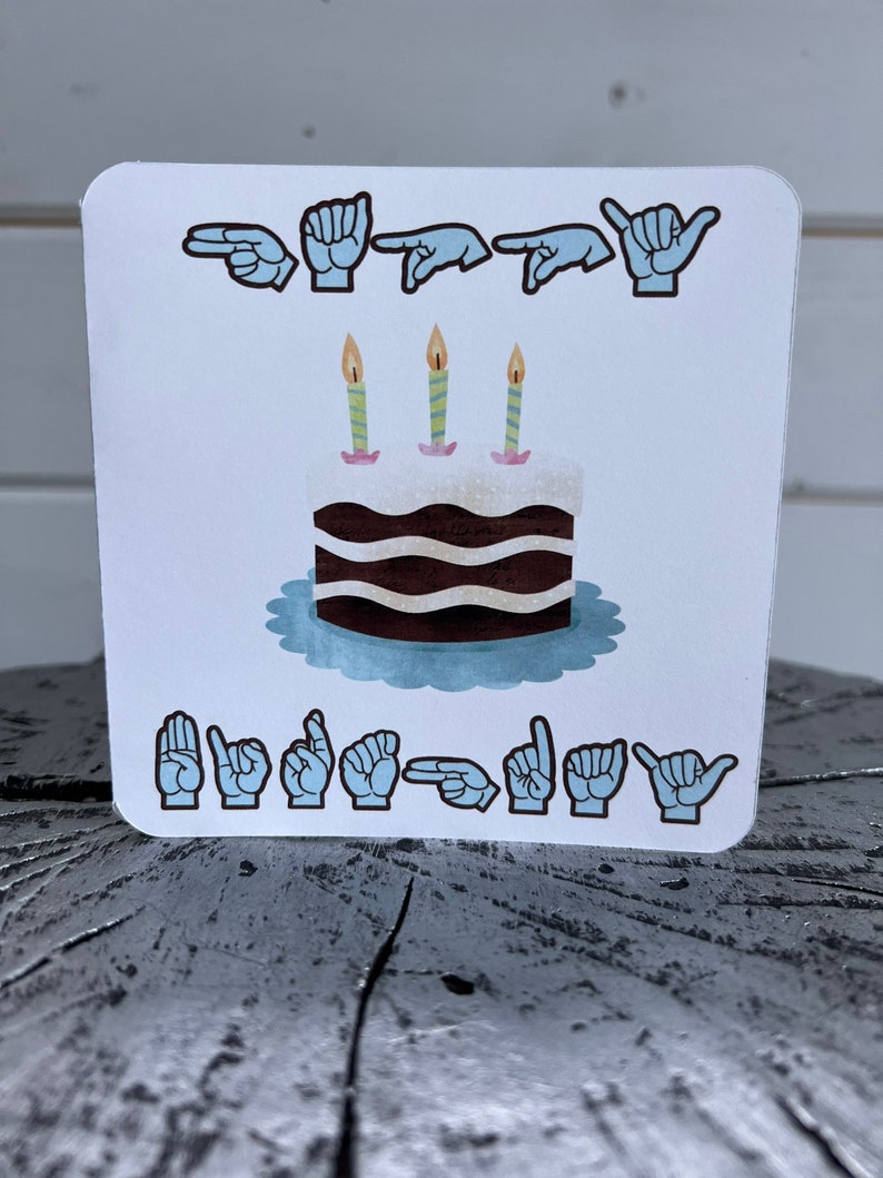 Sign Language Birthday Card / ASL Happy Birthday Card / Sign - Etsy