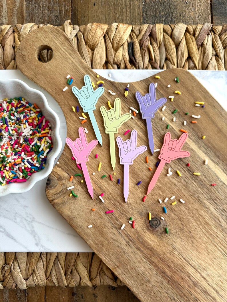 ASL Cupcake Toppers / Sign Language I Love You Cake Topper / ASL Party ...