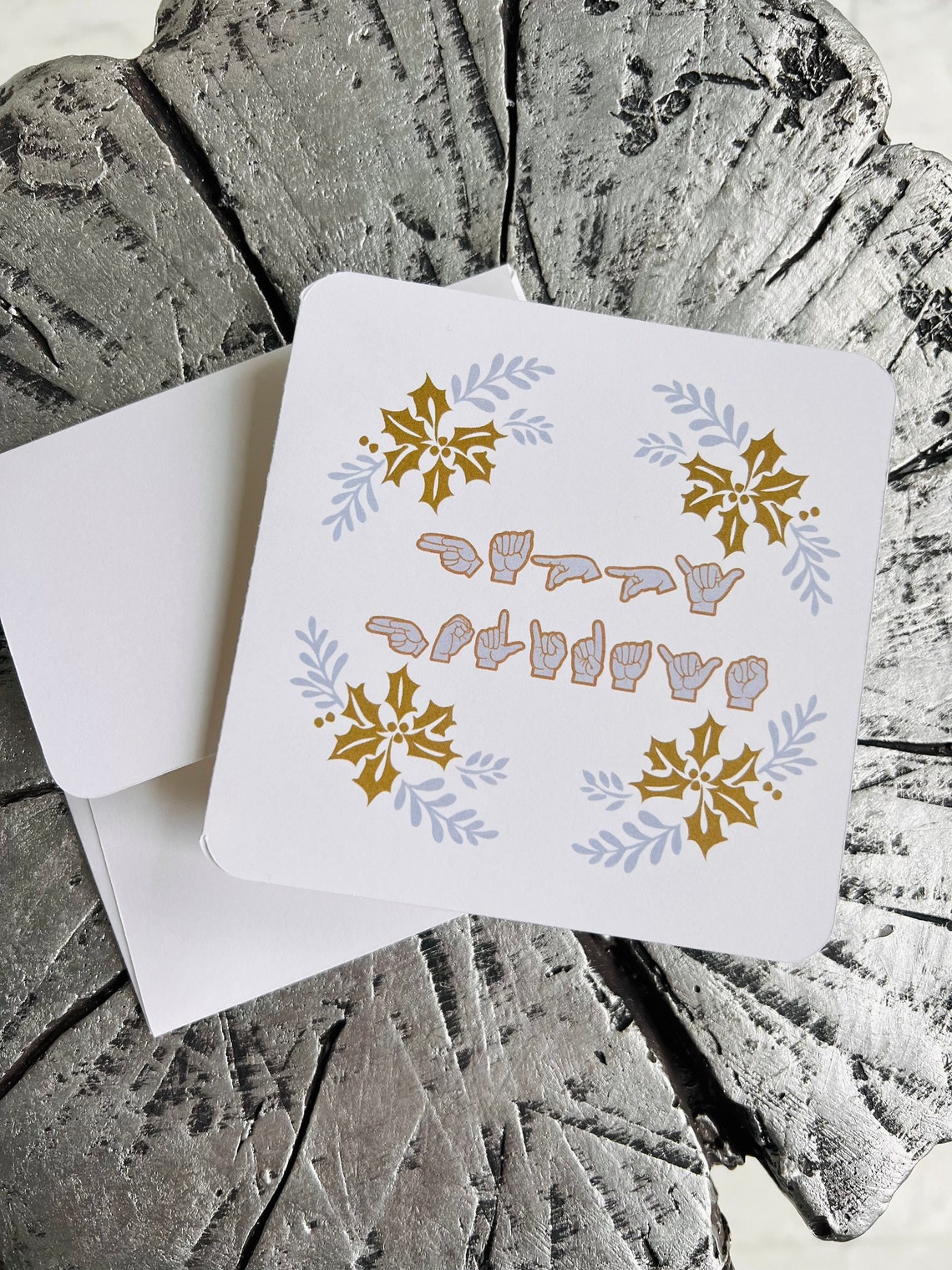 ASL Christmas Card / Sign Language Happy Holidays Card / Sign Language ...