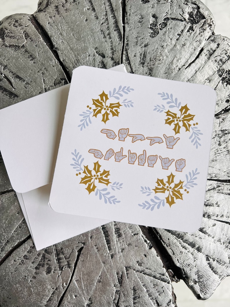 ASL Christmas Card / Sign Language Happy Holidays Card / Sign Language ...