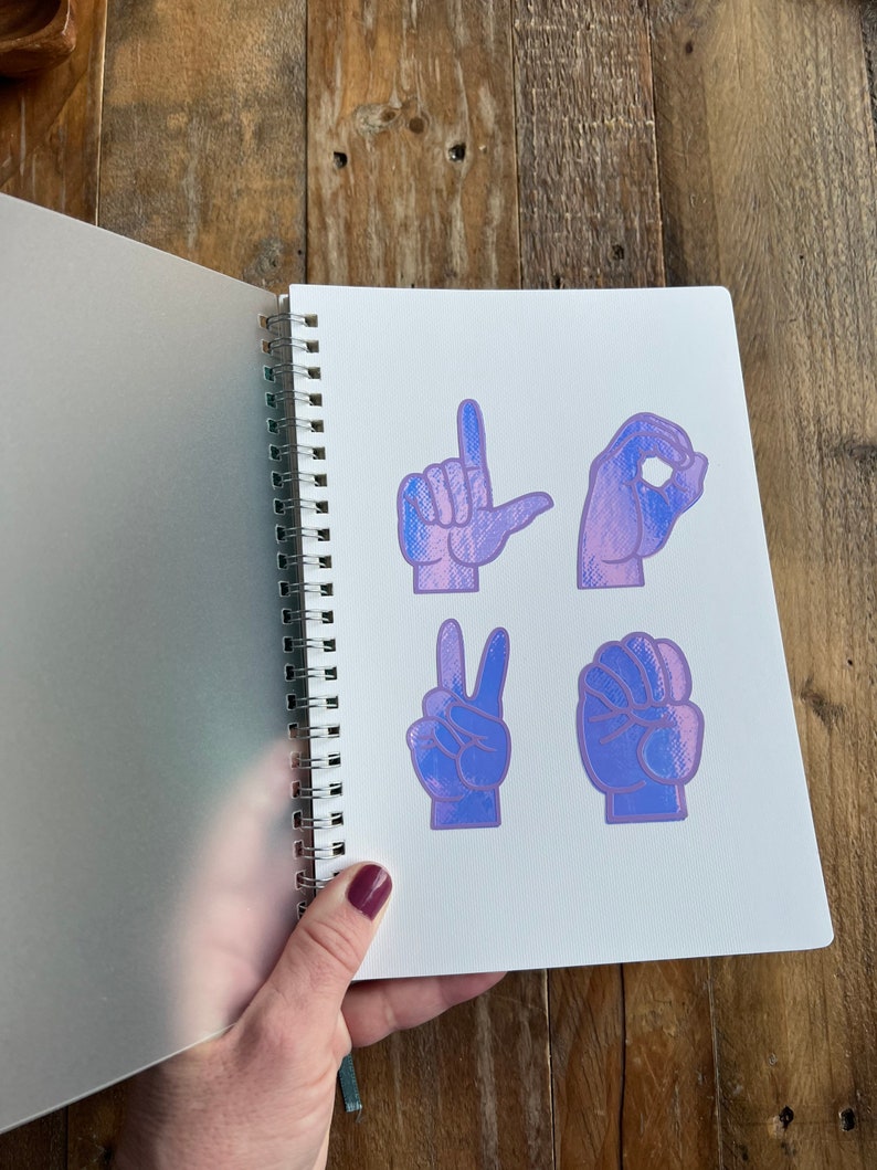 Sign Language Notebook / ASL Notebook / Holographic Notebook / - Etsy