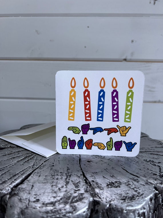 Sign Language Birthday Card / ASL Happy Birthday Card / Sign - Etsy