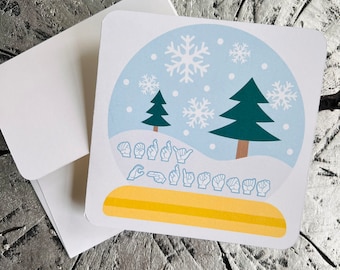 Christmas Wintertime ASL Flashcards, Sign Language Holiday Cards - Etsy